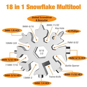 Gifts for Men, 9 in 1 Multitool Pen Set and 18 in 1 Snowflake Multitool, Gifts for Men Who Have Everything