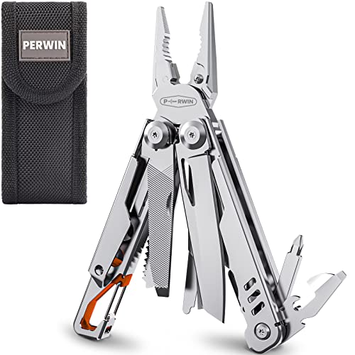 Multitool, 13-in-1 Multi-tool Pliers with Carabiner Professional Multi-tool for Fishing & Camping, Christmas Gifts for Men Dad Husband by PERWIN