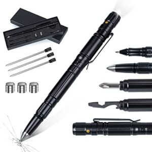 QEZEZA Gifts for Men Dad Him, 8 in 1 Multitool Pen Set, Cool Gadgets for Men Gifts, Unique Mens Gifts for Valentines Day Christmas, Black