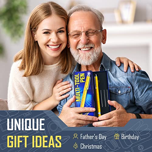 Valentines Day Gifts for Him Boyfriend - Multitool Pen Gifts for Men Dad Husband Cool Gadgets with Magnetic Pickup Tool Ruler Level Light Unique Birthday Father's Day Gifts for Men Who Have Everything