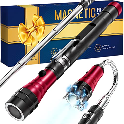 Gifts for Men Dad,Magnet Tool Telescoping Magnetic Pickup Light,22"" Extending Magnet Stick Cool Tool Gadget for Men,Unique Birthday Gift for Men HIM,HER,Husband,Grandpa, Stuff for Hard to Reach Place