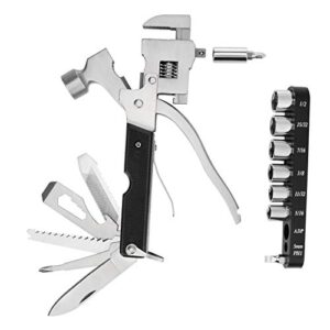 adansa multi-tool camping accessories, 21in 1 multitool survival gear wrench hammer, screwdriver pliers bottle opener birthday gifts for boyfriend husband dad mens stocking stuffers, black