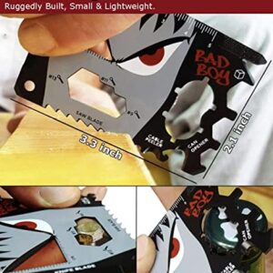 23 in 1 Cool Birthday Gifts for Men who Have Everything, Credit Card Multitool BadBoy, Wallet Tool Survival Multitool Card Set