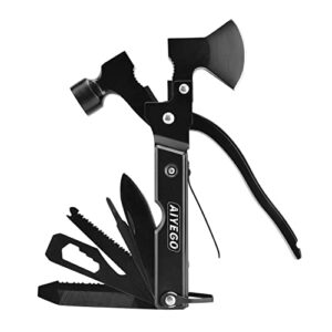 multi-tool axe hammer, upgraded 14 in 1 portable hatchet tool with sheath, camping survival gear kit birthday gifts christmas stocking stuffers for dad father grandpa husband son boyfriend him