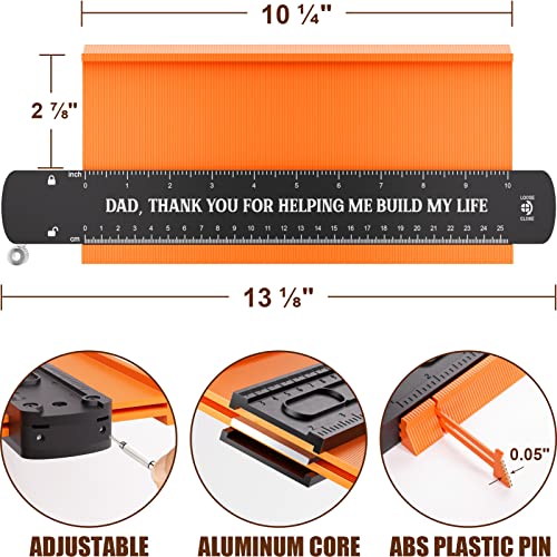 Christmas Gifts for Dad from Daughter, Son, Kids, Wife - 10'' Contour Gauge Profile Woodworking Tools Funny Gifts Ideas Thanksgiving Birthday Gift for Father, Father-in-law, New dad, Husband, Men, Him