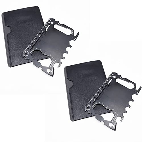 2Pack Credit Card Multitool Quick Repair Home Improvement Pocket Survival 43 in 1 Multi-Tool Card with Bottle Opener Fish Spear