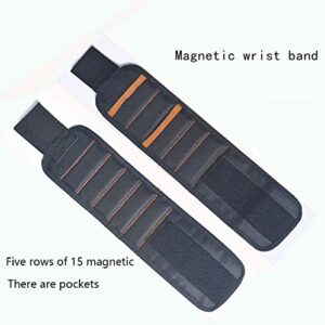 Magnetic wristband with powerful magnet for fixing screws and nails gadgets for men, women, dads, husbands, carpenters (blue)