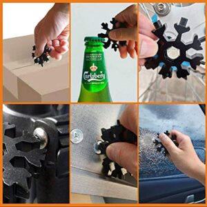 18-in-1 Snowflake Multitool Screwdriver Stainless Steel Wrench Keychain Multi-Tool Christmas Gifts for Him Men