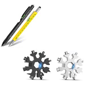 Stocking Stuffers for Men, 18 in 1 Snowflake Multitool Gifts for Men,9 in 1 Multitool Pen Set, Christmas Gifts for Men