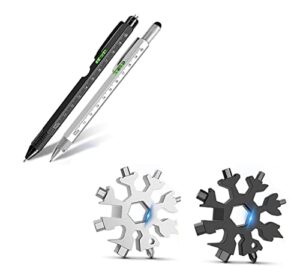 stocking stuffers for men, 18 in 1 snowflake multitool gifts for men, 9 in 1 multitool pen set, christmas gifts for men