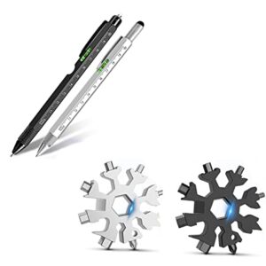 Stocking Stuffers for Men, 18 in 1 Snowflake Multitool Gifts for Men, 9 in 1 Multitool Pen Set, Christmas Gifts for Men