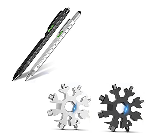 Stocking Stuffers for Men, 18 in 1 Snowflake Multitool Gifts for Men, 9 in 1 Multitool Pen Set, Christmas Gifts for Men