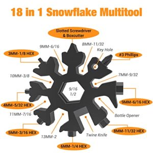 Stocking Stuffers for Men, 18 in 1 Snowflake Multitool Gifts for Men, 9 in 1 Multitool Pen Set, Christmas Gifts for Men