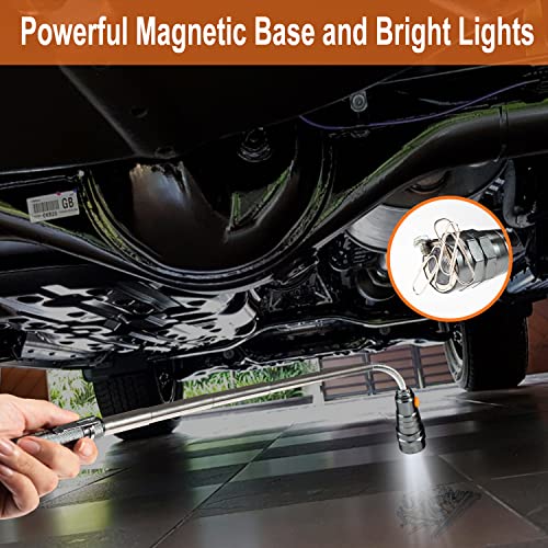 Gifts for Men Telescoping Flexible Magnetic Pickup Tool With 3 Super Bright Led Lights, Gifts for Dad, Father, Husband, Handy Men or Women, Birthday Gifts Idea, 1 Pack