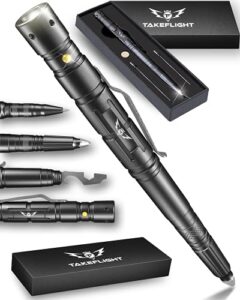 tactical pen gifts for men – fathers day gift for dad | led tactical flashlight multitool for edc gear – cool gadgets, tactical gear, military gear, groomsmen gifts for men that have everything