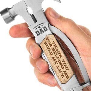 Heat Changing Cup and Multi Tool Hammer Gift for Men - Birthday Gifts for Dad - Men Stocking Stuffers Ideas for the World's Best Dad - 6" Multifunctional with Screwdriver, Plier, Wire Cutter/Stripper,