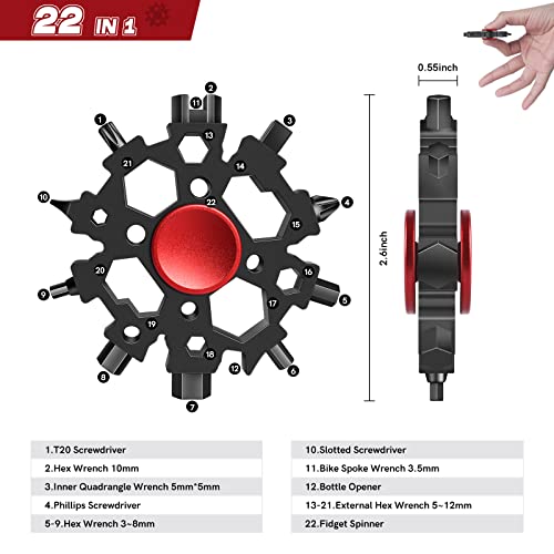 Snowflake Multitool Gifts for Men Dad, Upgrade 22-in-1 Multi Tool, Unique Birthday Gifts for Boyfriend Husband Grandpa, Cool Gadgets for Outdoor Travel Camping