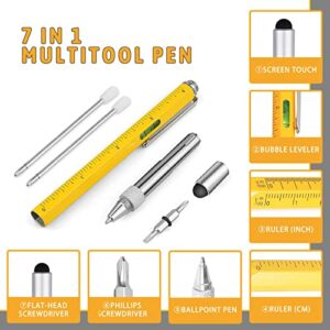 Gifts for Men Multitool Pen,7 in 1 Multi-Functional Stylus Pen,Cool Gadgets,Gifts for Grandpa Husband Dad Boyfriend,Unique Mens Valentines Gifts from Daughter