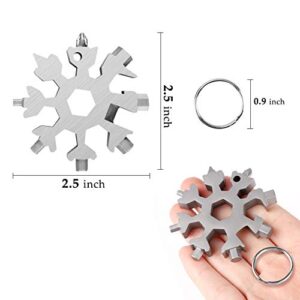 Snowflake Multi-Tool Stainless Steel Snowflake Keychain Tool 18-in-1 Incredible Tool Snowflake Screwdriver Tactical Tool for Outdoor Camping