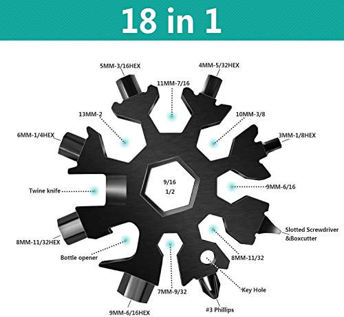 Snowflake Multi-Tool Stainless Steel Snowflake Keychain Tool 18-in-1 Incredible Tool Snowflake Screwdriver Tactical Tool for Outdoor Camping