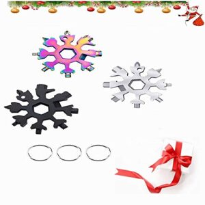 3PCS Snowflake 18-in-1 Multi Tool, Stainless Steel Snowflake Bottle Opener/Flat Phillips Screwdriver Kit/Wrench, Durable and Portable to Take