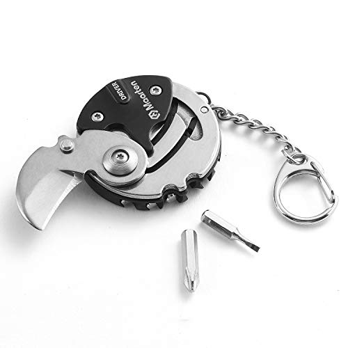 Maarten Multitool with Key chain, Gifts for Dad Men, Upgraded 7 in 1 Stainless Steel Multifunctional Multi Mini EDC Coin Pocket Tool, Bicycle Repair for Survival Camping Outdoor