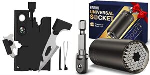 parigo stocking stuffers for men women- credit card multitool +universal socket -unique gadgets for men