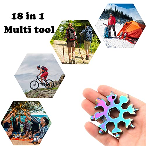 18-in-1 Snowflake Multi-Tool, Stainless Steel Snowflake Multi-Tool Snowflake Tool Card 18-in-1 Multi-Tool Card Compact Snowflake Tool Multi Instrument Snowflake Tool Color+Gift