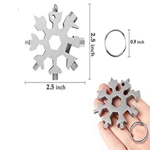 GADIEDIE 2 Pcs 18-in-1 Snowflakes Multi Tool,Great Christmas Gift, Stainless Steel Snowflake Bottle Opener,Definitely a Winner for The Kitchen Drawer or Glove Compartment(Black/Silver）