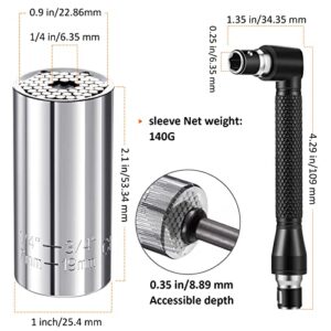 23 Flexible Drill Extension Hex Shank Drill Bit Kit Rotatable Joint Socket 1/4 3/8 1/2 Inch Hex Socket Adapter Socket Bendable Drill Bit Extension Screwdriver 105 Degree Angle Drill Bit Extension