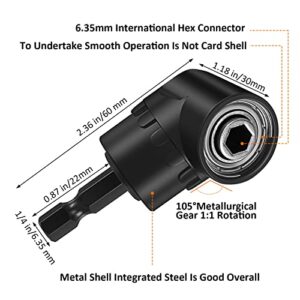 23 Flexible Drill Extension Hex Shank Drill Bit Kit Rotatable Joint Socket 1/4 3/8 1/2 Inch Hex Socket Adapter Socket Bendable Drill Bit Extension Screwdriver 105 Degree Angle Drill Bit Extension