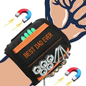 Gifts for Dad from Daughter Son Birthday - BEST DAD EVER, Magnetic Wristband Tools, Fathers Day Mens Gifts Cool Gadgets Magnetic Belts with Strong Magnets for Holding Screws, Drill Bits