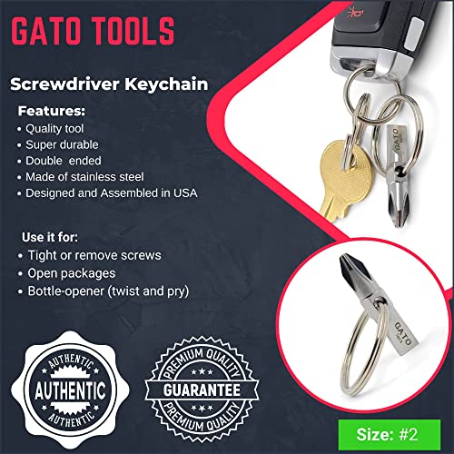 Gato Tools Pocket Bit - Everyday Carry Keychain Screwdriver Bit - GATO TOOLS, Silver