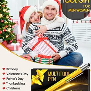 Gifts for Men Multitool Pen - Stocking Stuffers for Men Dad Cool Tool Gadgets for Husband + Magnetic Wristband for Holding Screws Gifts for Men