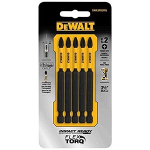 dewalt accessories dwa3ph2ir5 3.5″ impact #2 phil bit, 5 piece (1 pack)