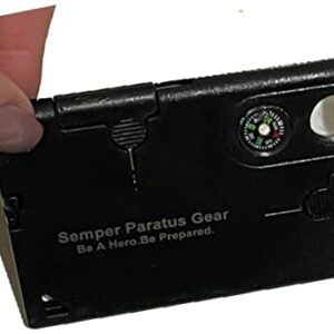 Semper Paratus Gear Gifts for men - 10 in 1 credit card size Multi Tool Pocket for everyday use - Home Work or Outdoors- Be a hero. Be prepared. (1 PAK)