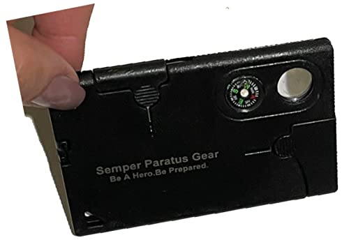 Semper Paratus Gear Gifts for men - 10 in 1 credit card size Multi Tool Pocket for everyday use - Home Work or Outdoors- Be a hero. Be prepared. (1 PAK)