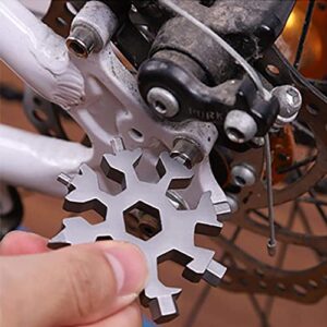 18-in-1 Snowflake Multi-Tool,Stainless Steel Snowflake Keychain Tool,18-in-1 Incredible Tool Snowflake Screwdriver for Camping Outdoor,Best Gift,Easy to Carry Black with box