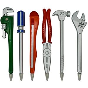 maydahui 6pcs tool ballpoint pens black ink hardware shape pen pipe wrench pincer pliers art knife spanner hammer screwdriver design for boys worker craftsman