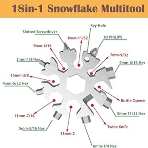 Ruin 18-in-1 Snowflake Multi-tool and 20-in-1 Snowflake Multi-tool ,6 Pack Portable Stainless Steel Snowflake Multitool for Outdoor Travel Camping Adventure Wrench Bottle Opener