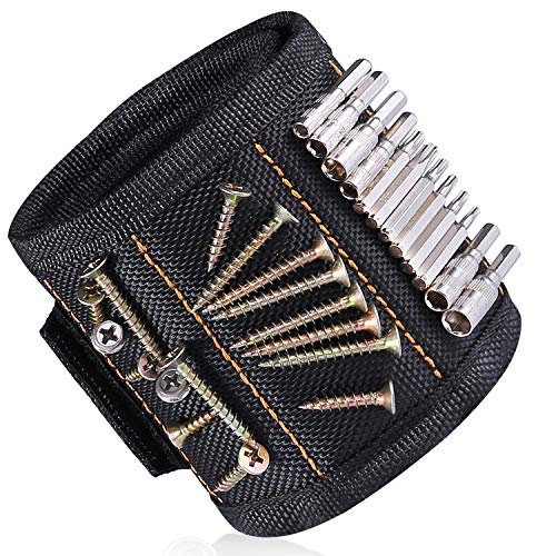 Ginmic Magnetic Wristband, Tool Belt, with 20 Strong Magnets for Holding Screws, Nails, Drill, Bits, Best Unique Gift for Men, Women, DIY Handyman, Carpenters, Father/Dad, Husband, Boyfriend, Women