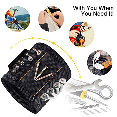 Ginmic Magnetic Wristband, Tool Belt, with 20 Strong Magnets for Holding Screws, Nails, Drill, Bits, Best Unique Gift for Men, Women, DIY Handyman, Carpenters, Father/Dad, Husband, Boyfriend, Women