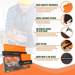 The Super Gauge Shape and Outline Tool For Flooring- Contour Gauge 10"& 5" Adjustable Widen Set- Shape Duplicator Profile Gauge with Lock- Woodworking Templates, Construction Tool (Allen Wrench Style)