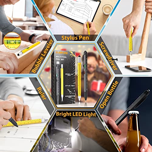 HANPURE Tool Gifts for Men Stocking Stuffers Multi Tool Pen and LED Flashlight Gloves Cool Gadgets Set for Dad Birthday Women Christmas Unique Pocket Multitool