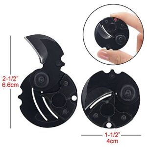 Creative Coin-shape Mini EDC Folding Pocket Keychain Knife - Black