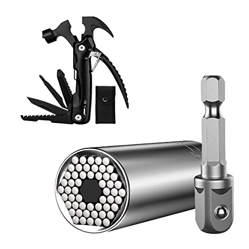 Universal Socket Wrench Cool Gadgets for Men, Gifts for Dad, Multitool Mini Hammer, Cool Gadgets for Men, Men Gifts, Unique Birthday Gifts for Men, Boyfriend, Husband, Him Who Has Everything, Gift for