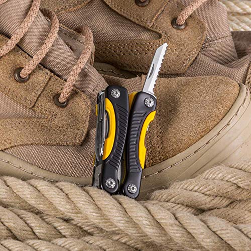 Bundle of 2 Items - Mini Multitool Knife 12 in 1 - Small Pocket Multi Tool with Knife and Pliers - Knofe for Men Women - Folding EDC Knife - Kubaton Stocking Stuffers for Men - Secret Santa Gift