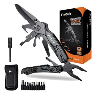 15 in 1 multitool pliers, fire starter, whistle, scissors, screwdriver, lock, christmas birthday gift for men, diy handyman, father/dad, husband, boyfriend, him, women