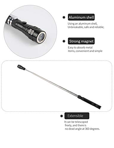 FZFR Magnetic Pickup Tool Lights - Telescoping Magnet Pick Up Gadget Tool with LED Lights for Men, DIY Handyman, car maintenance worker, electrical maintenance worker, birthday gift for boyfriend