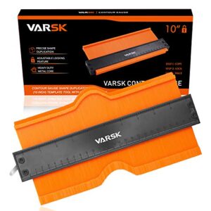 varsk contour gauge duplicator with lock 10 inch – shape duplicator profile gauge tool – cool gifts for men diy woodworking carpentry flooring handyman